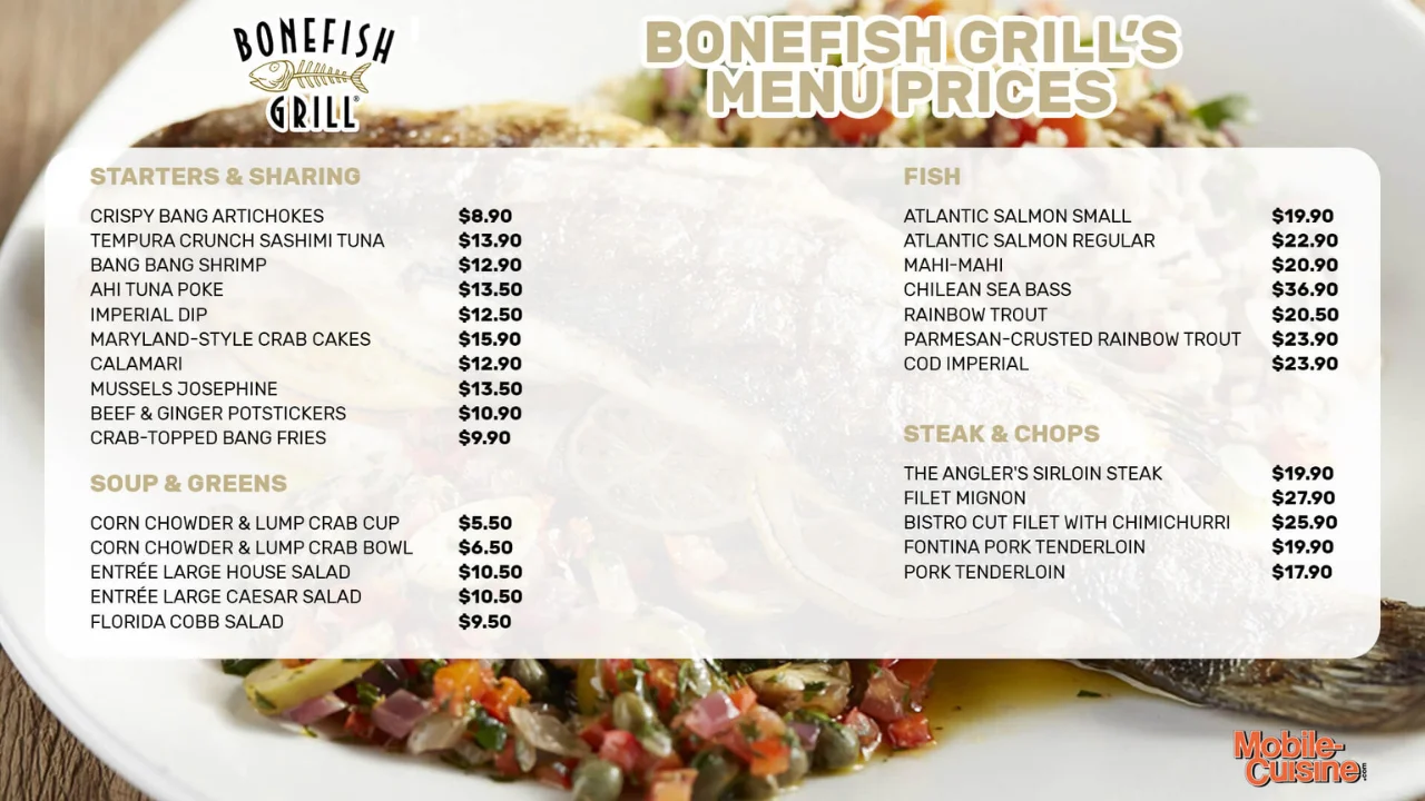 Bonefish Grill Menu