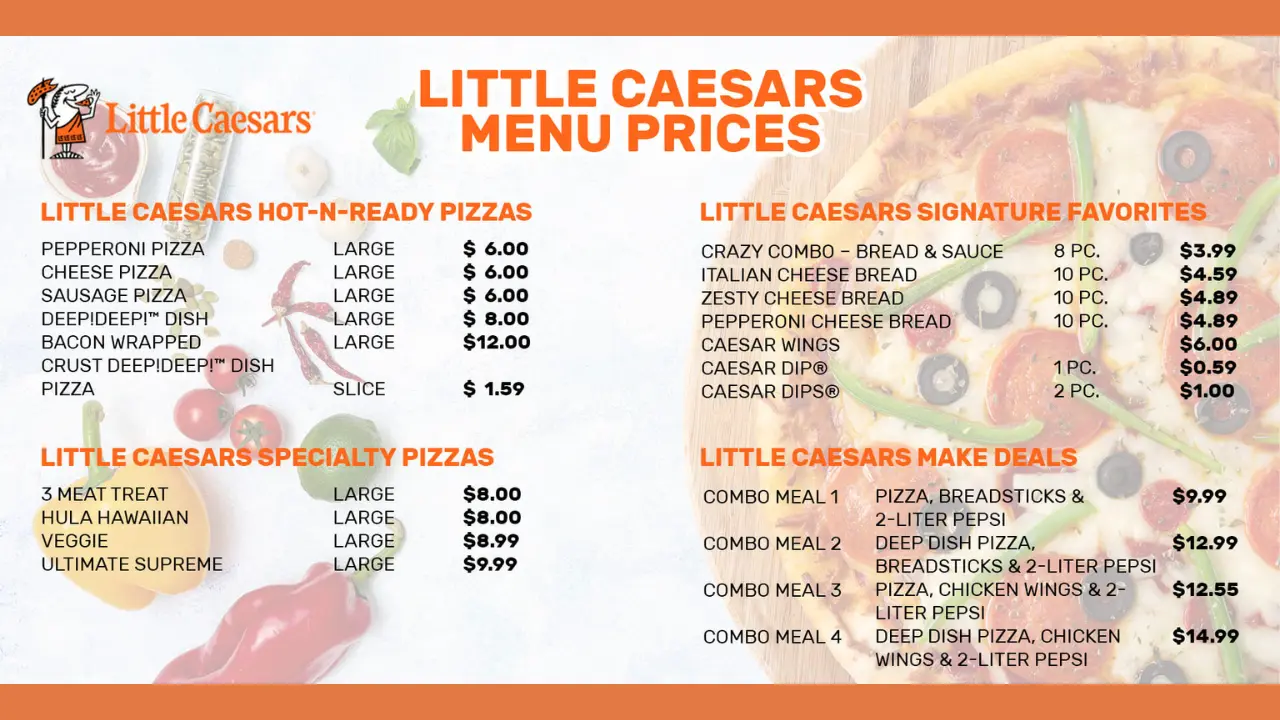 Little Caesars Menu - Zaxby's Menu