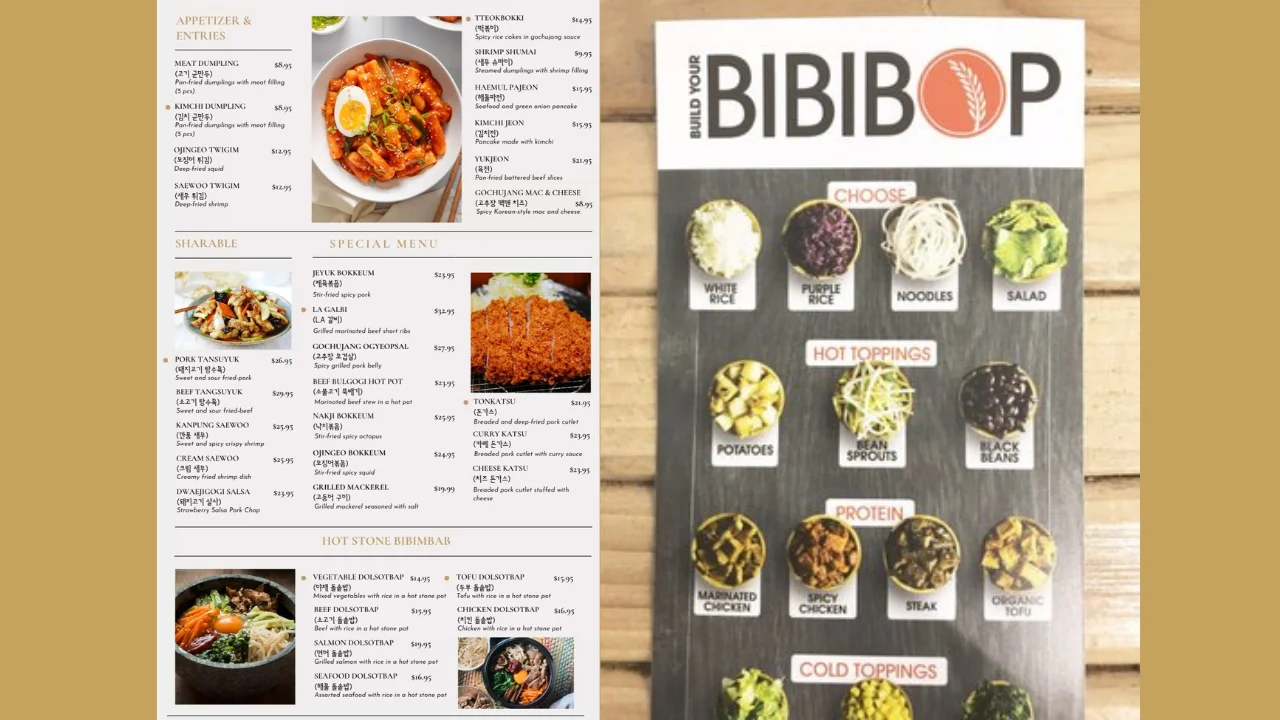 Bibibop Menu