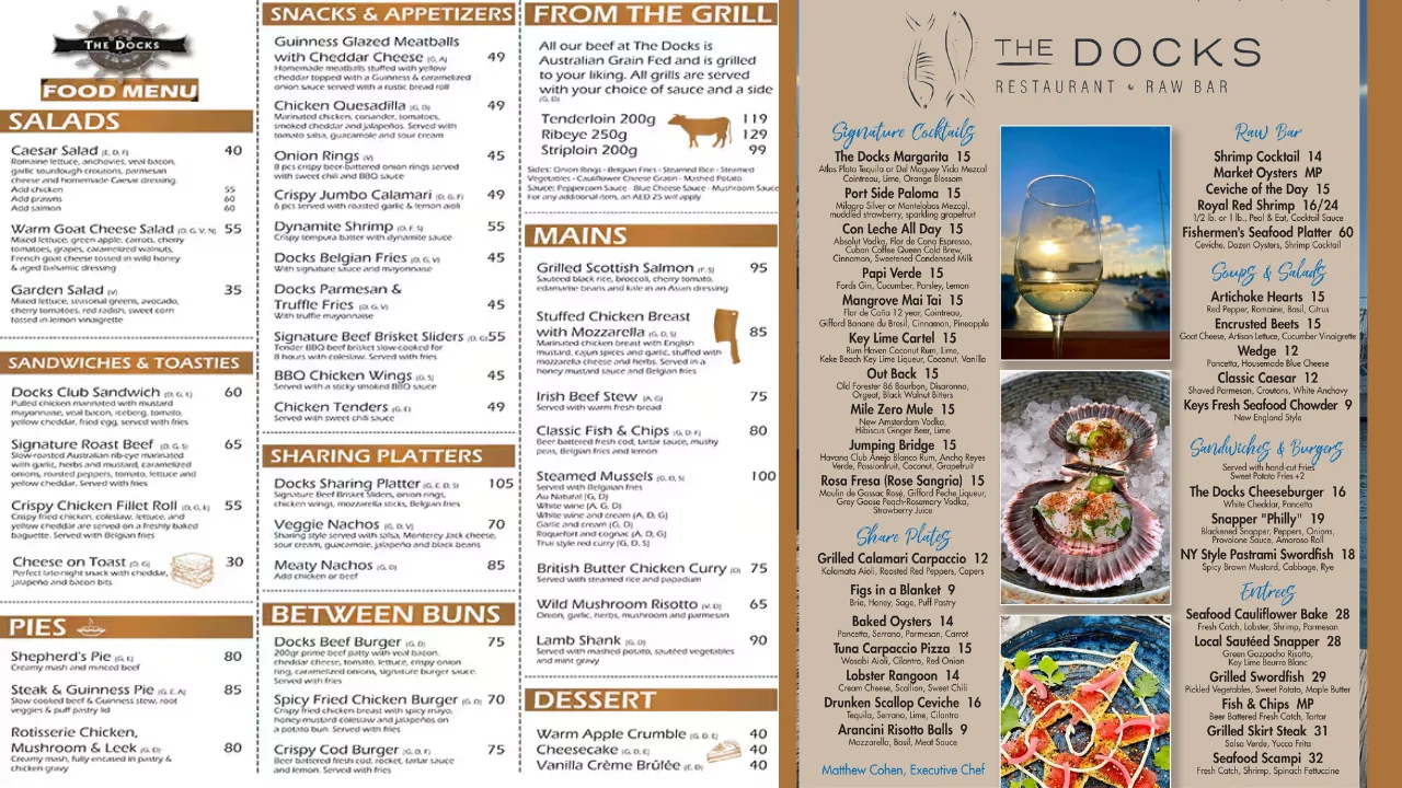 Docks Off 5th Menu