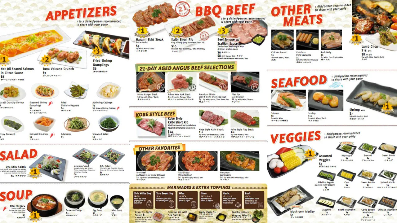 Gyu Kaku Menu