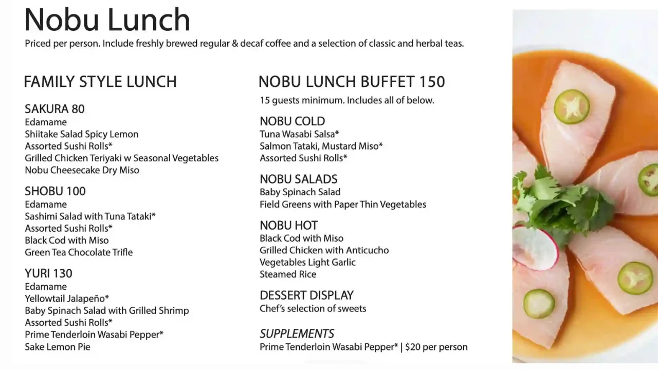 Nobu Atlanta Menu
