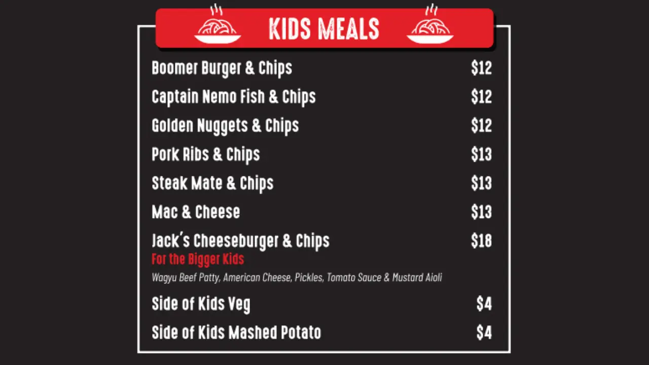 Outback Kids Menu