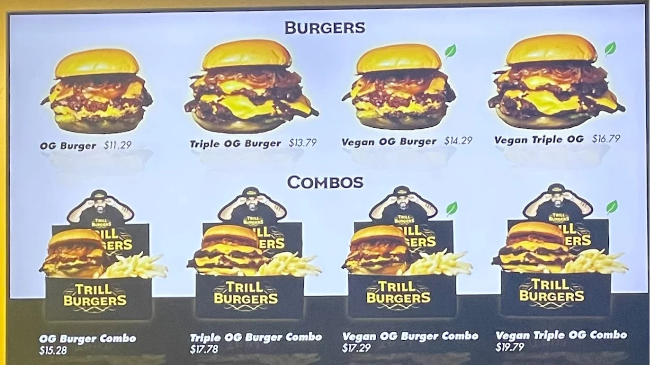 Trill Burgers Menu